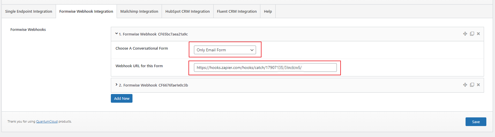 Formwise Webhook Integration – WPBot Pro Docs